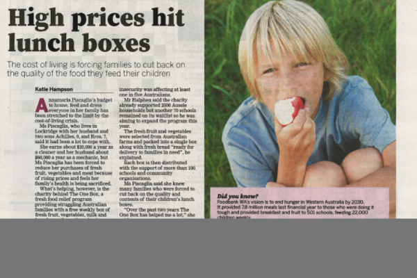 The One Box in The West Australian - Supporting Families in Need
